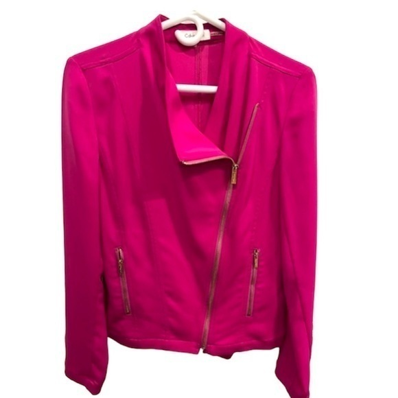 Calvin Klein | Jackets & Coats | Magenta Moto Jacket | Poshmark